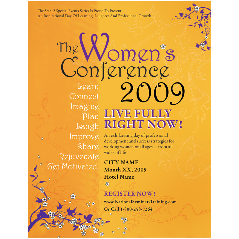 Women's Conference Flyer Design -- One Page, a Graphic Design ...