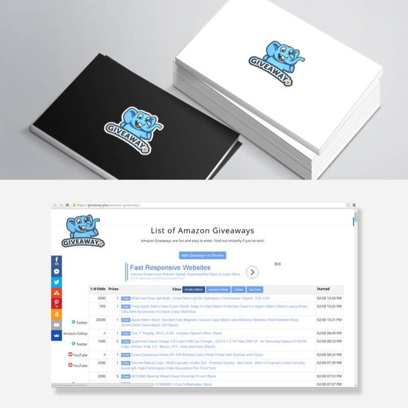 A Logo & Identity Design project by GiveawayPlus on crowdspring