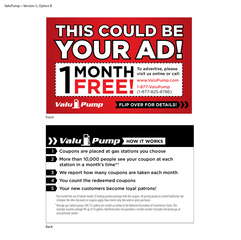 Coupon Promoting Our Gas Pump Advertising Service, a Graphic Design ...
