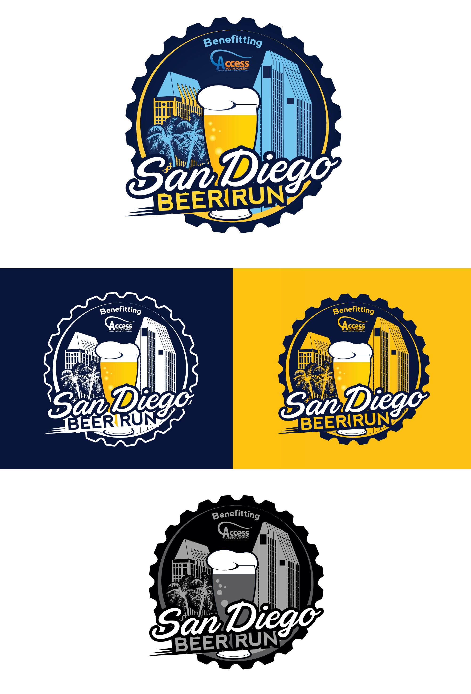 San Diego Beer Run, a Logo & Identity project by accessrun | crowdspring